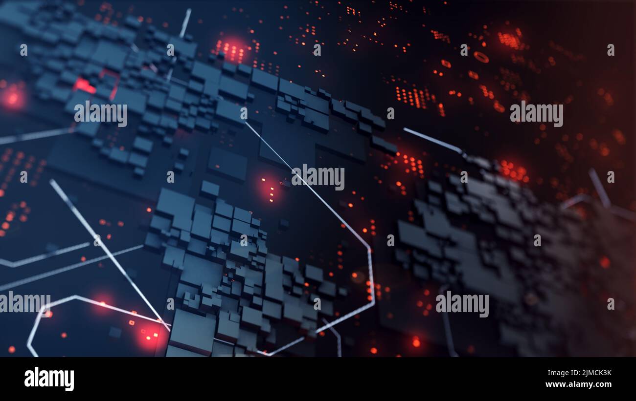 Abstract 3d rendered world map made from box blocks. Abstract ...