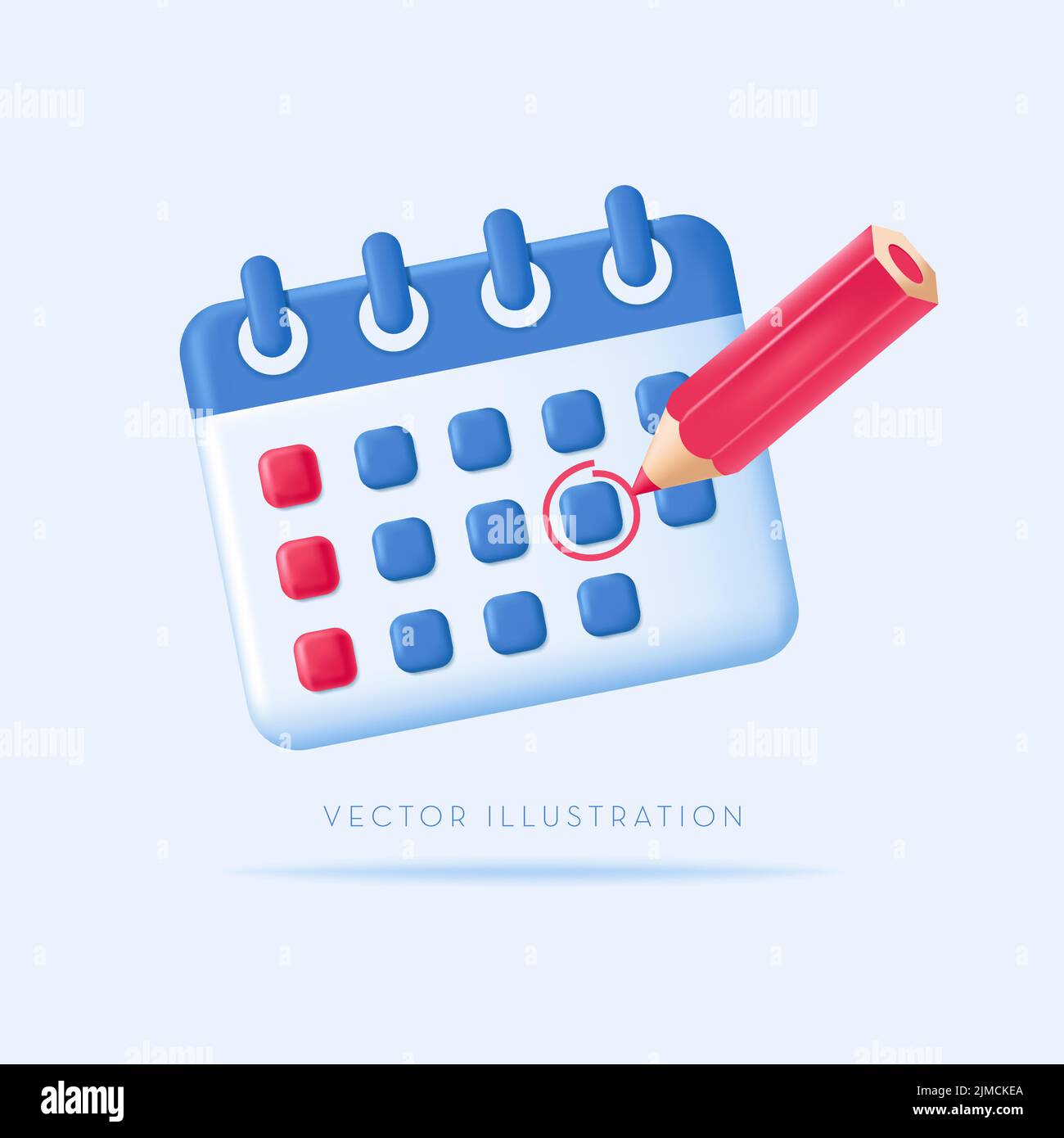 Month-lined desk calendar with the pencil. Schedule, appointment ...