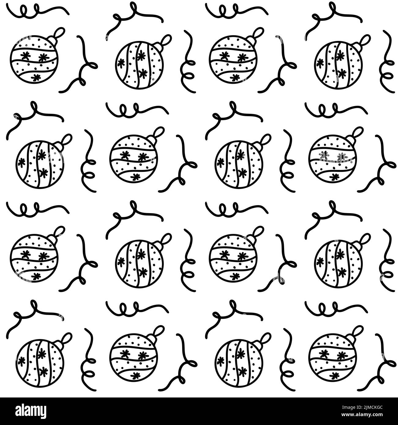 Christmas ball pattern for holidays. Seamless bulb texture for New Year ...