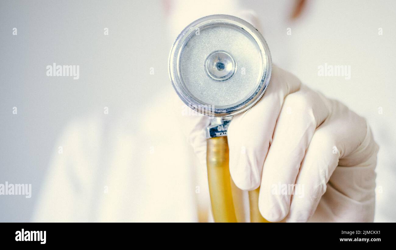 Female doctor holding a stethoscope Stock Photo - Alamy Female doctor holding a stethoscope Stock Photo - Alamy