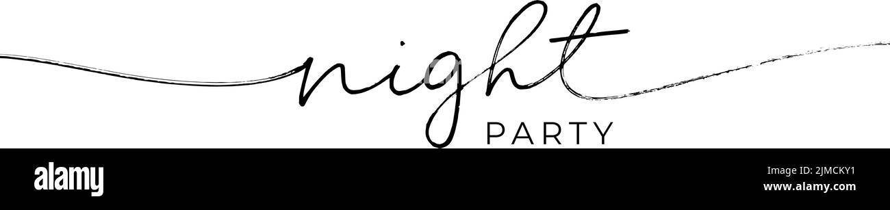 Night party vector line calligraphy with swashes Stock Vector Image ...