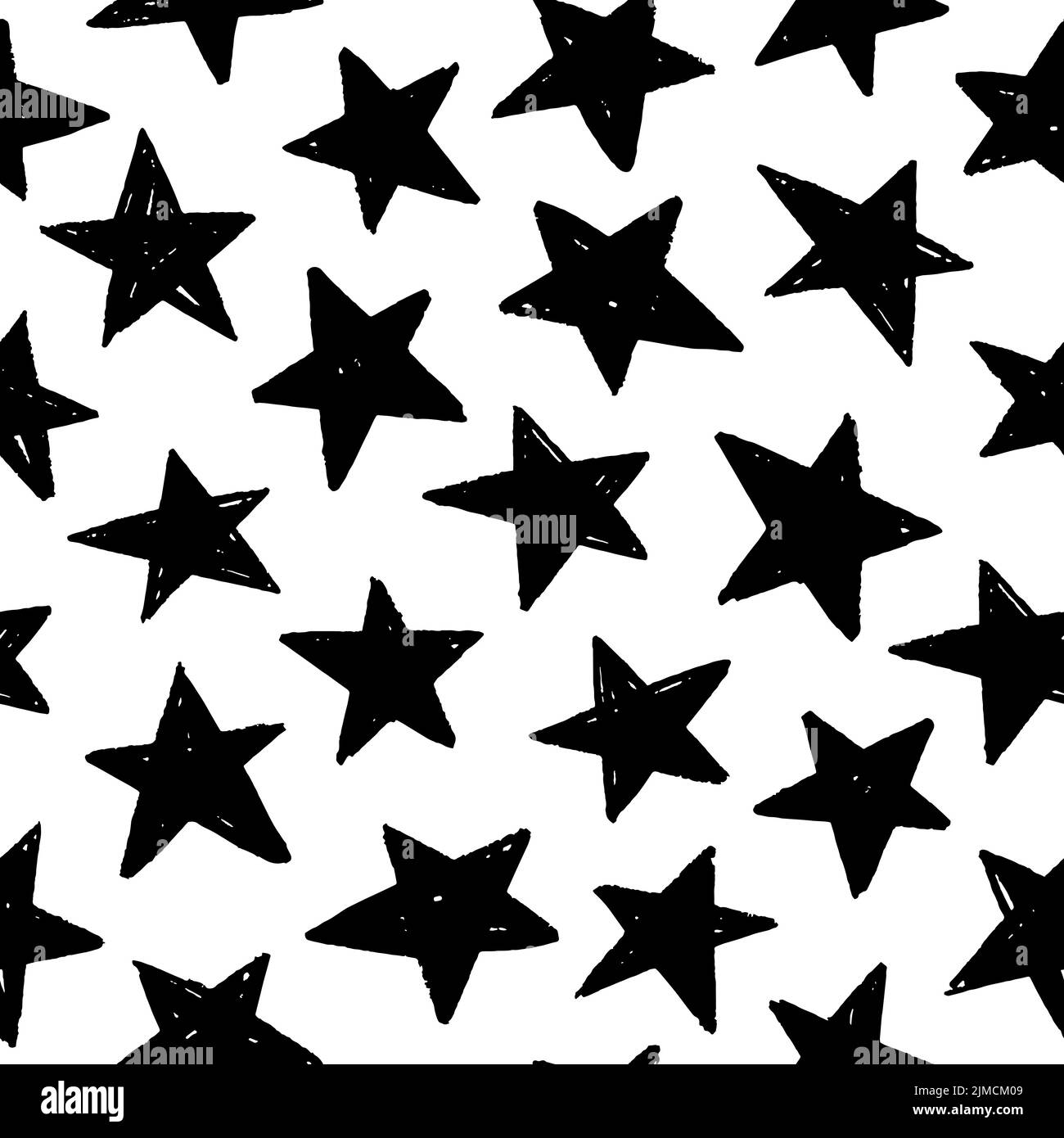 Seamless pattern with vector black star silhouette Stock Vector Image ...
