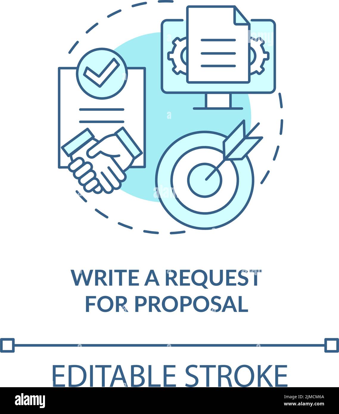 Write request for proposal turquoise concept icon Stock Vector Image ...