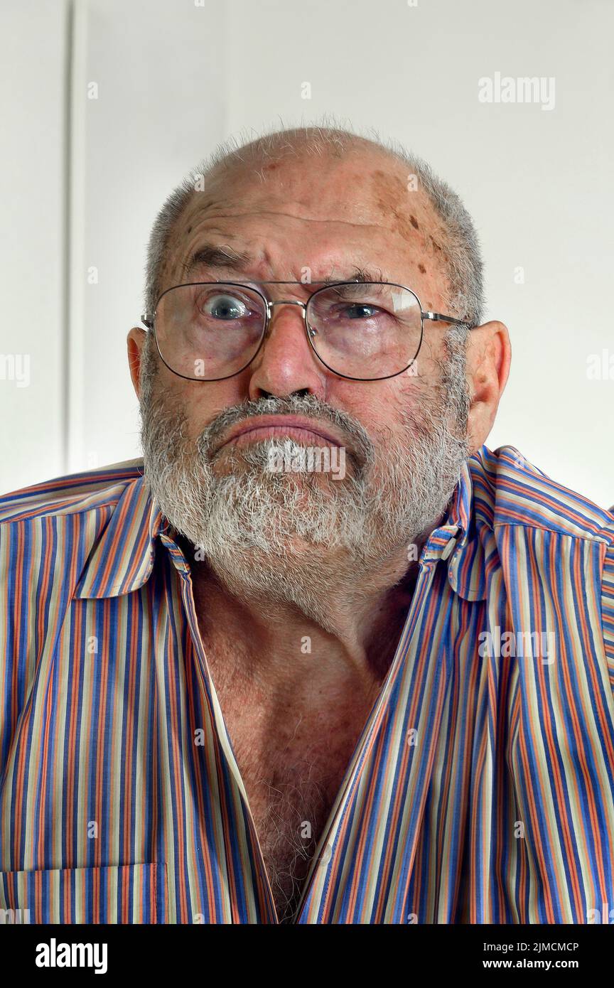Old man makes astonished face, Bavaria, Germany Stock Photo - Alamy