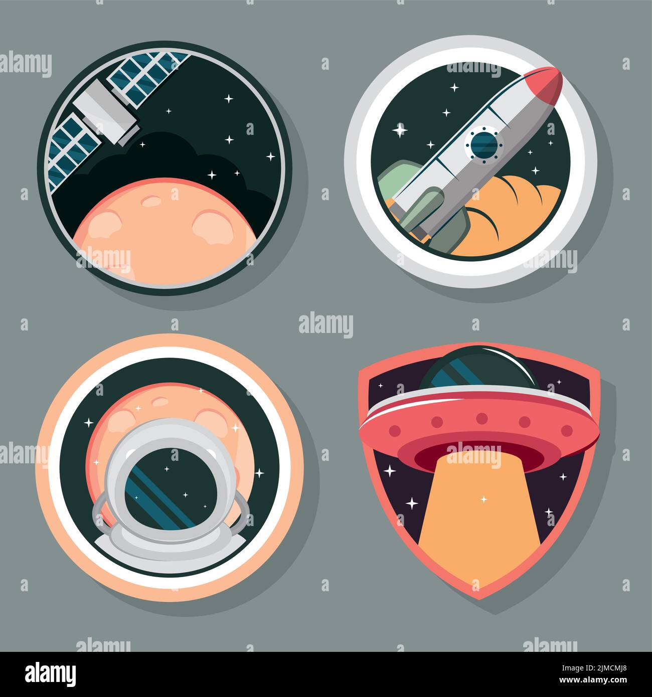 space retro vector Stock Vector Image & Art - Alamy