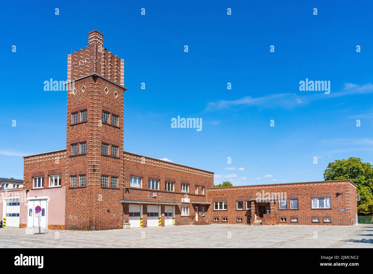 Historic fire station with clinker brick architecture, Welzow, Spree ...