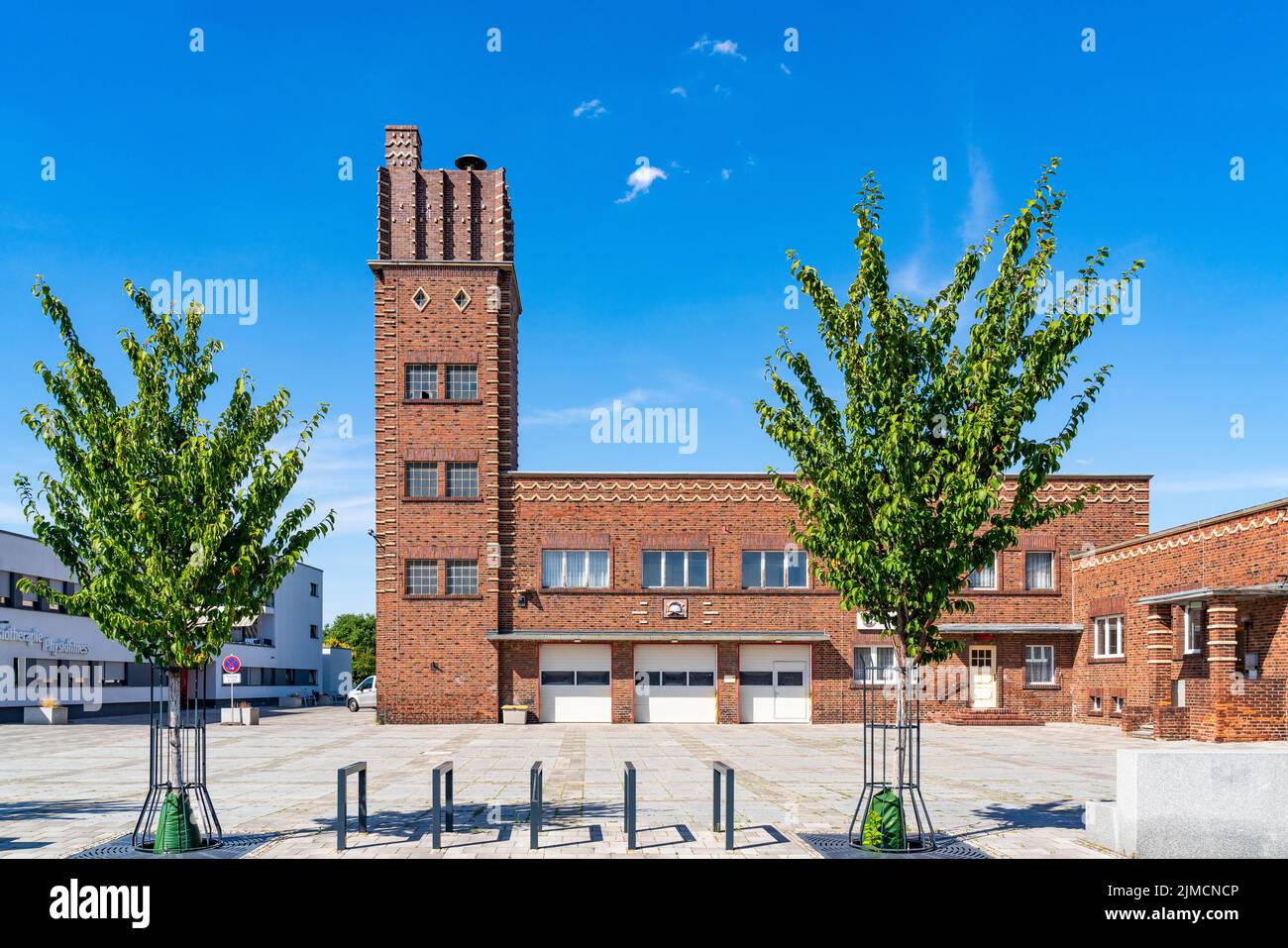 Historic fire station with clinker brick architecture, Welzow, Spree ...