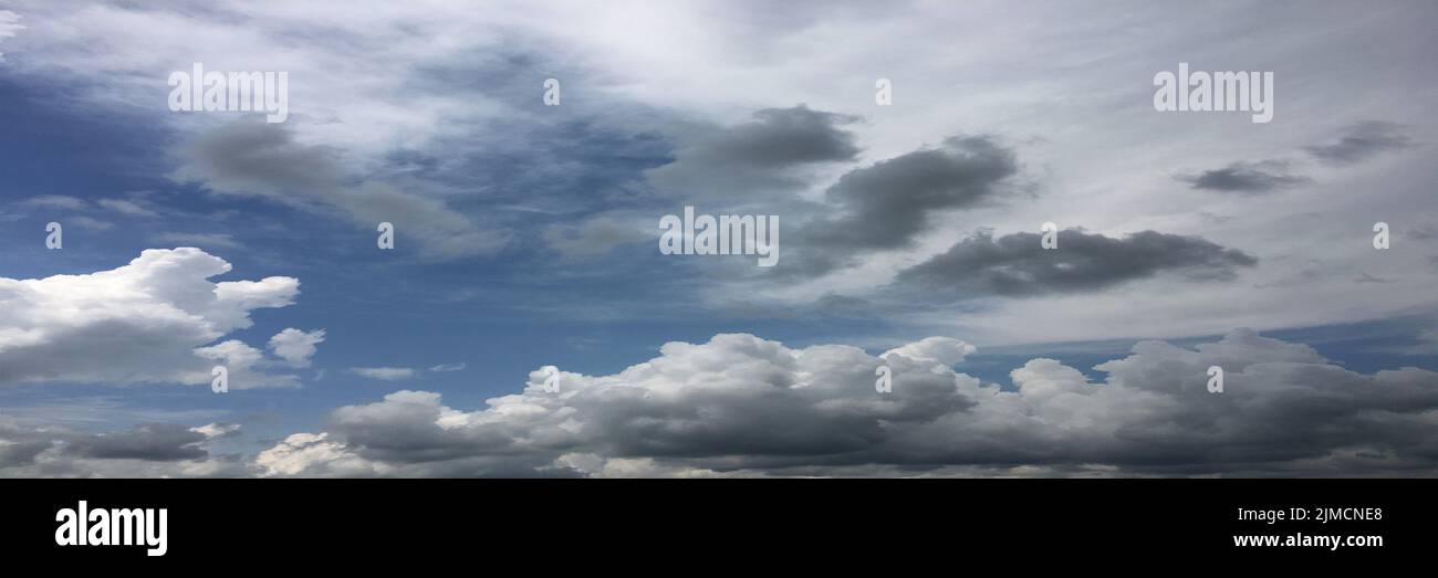 Thunder clouds, sky blue background. cloud blue sky Stock Photo - Alamy