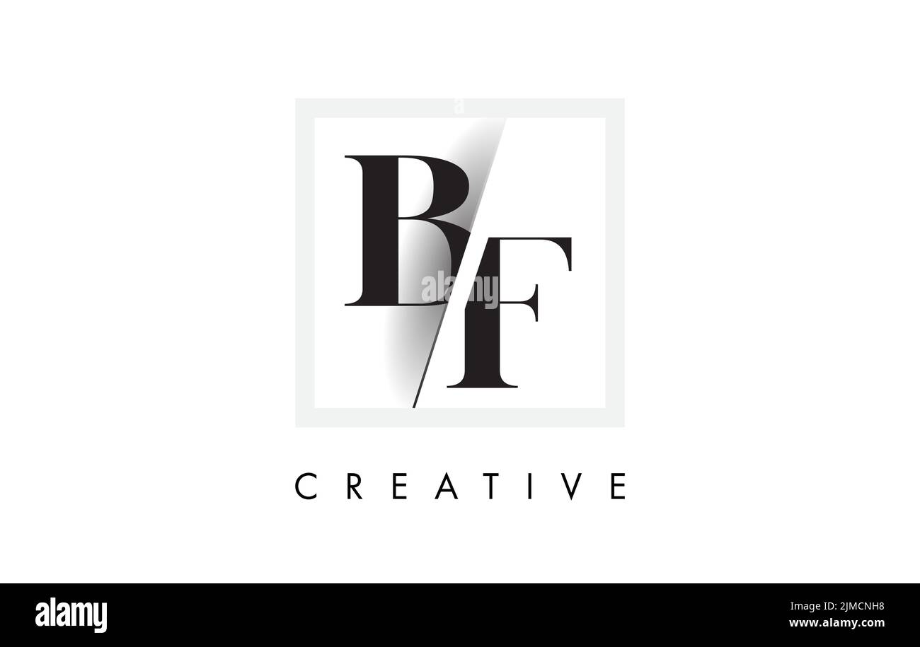 BF Letter Logo Design with Creative Intersected and Cutted Serif Font ...
