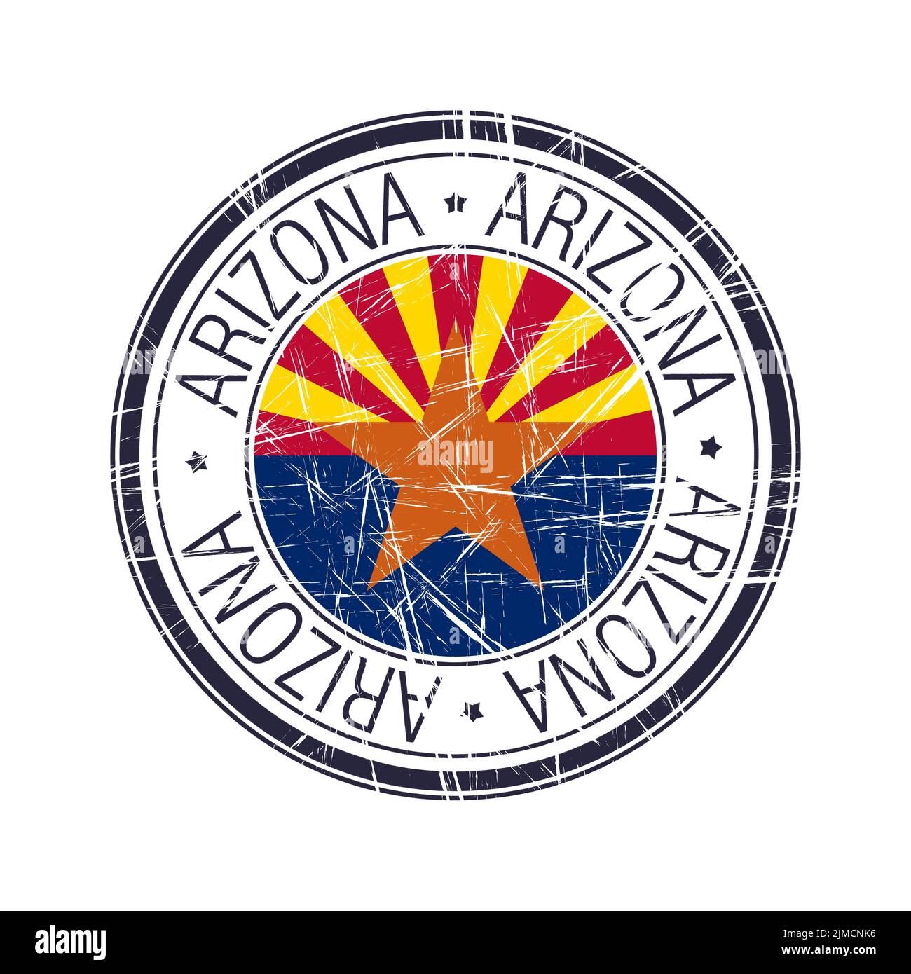 Great state of Arizona postal rubber stamp, vector object over white ...