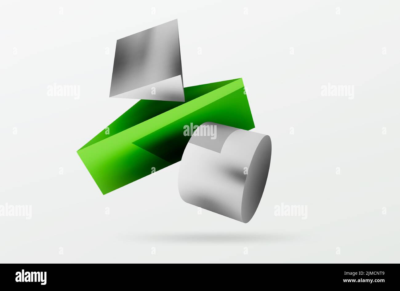 Vector 3d abstract background. Shapes 3d triangle and cylinder. Trendy ...