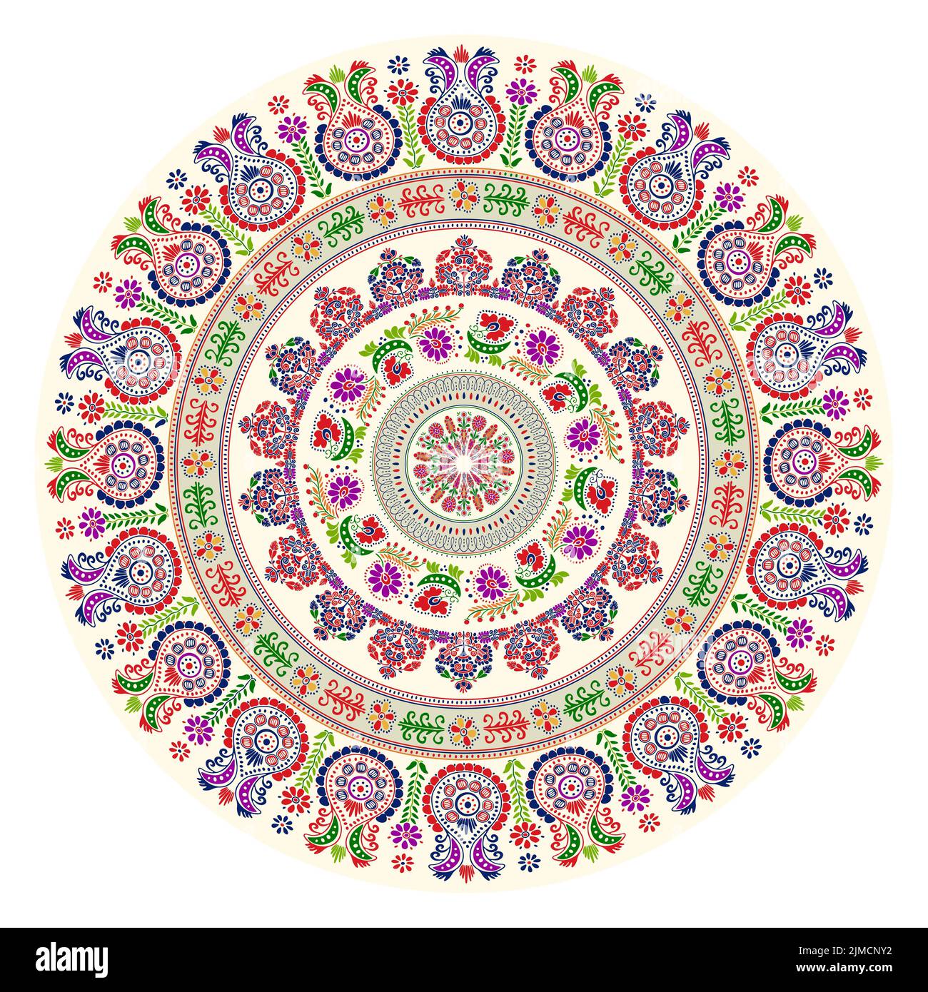 Traditional Hungarian round decorative element, vector Stock Photo - Alamy