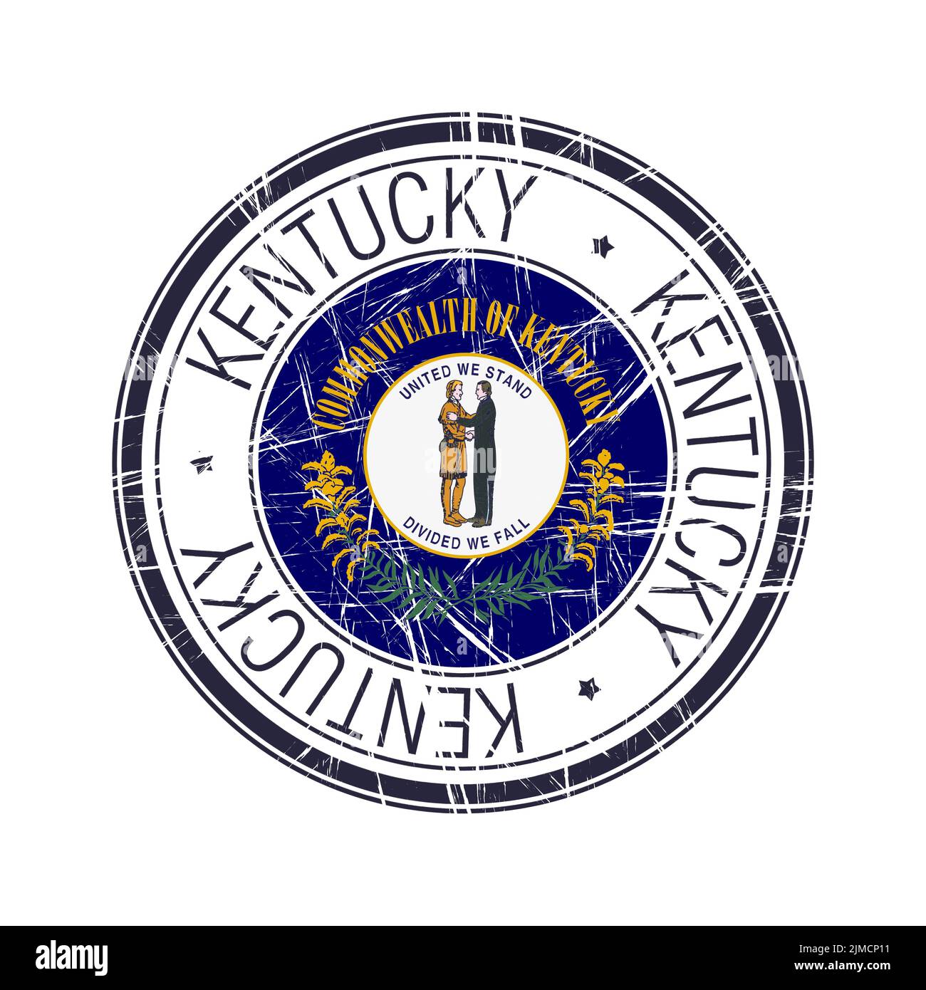 Great state of Kentucky postal rubber stamp, vector object over white ...