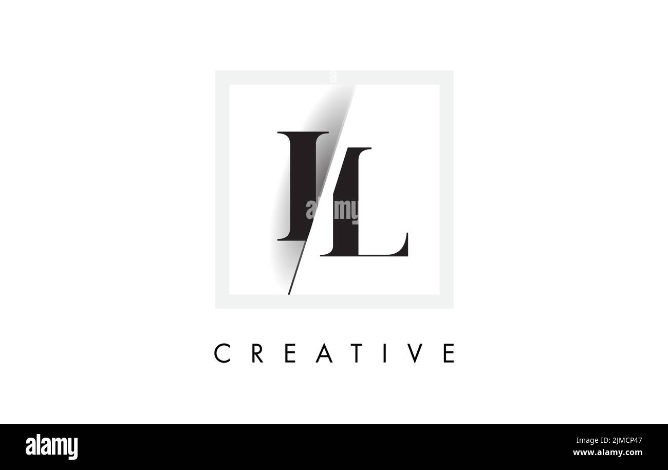 IL Letter Logo Design with Creative Intersected and Cutted Serif Font ...