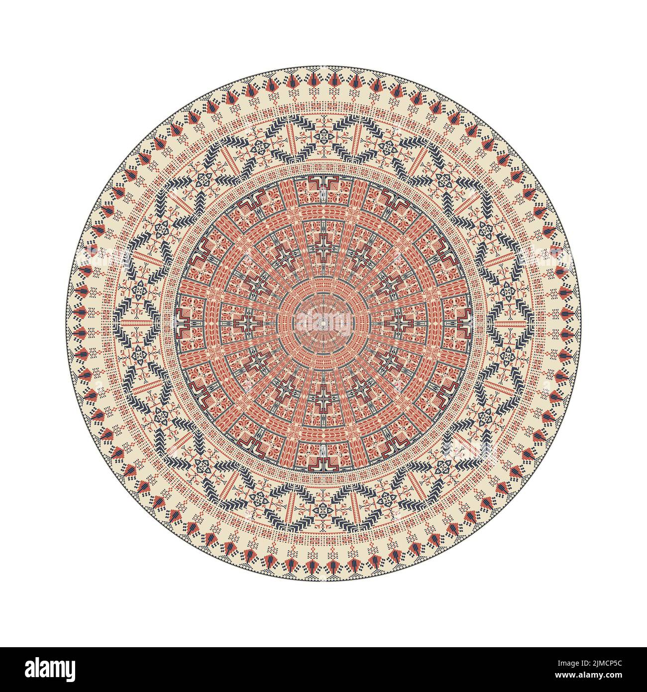 Circular pattern in traditional Palestinian style, vector design ...