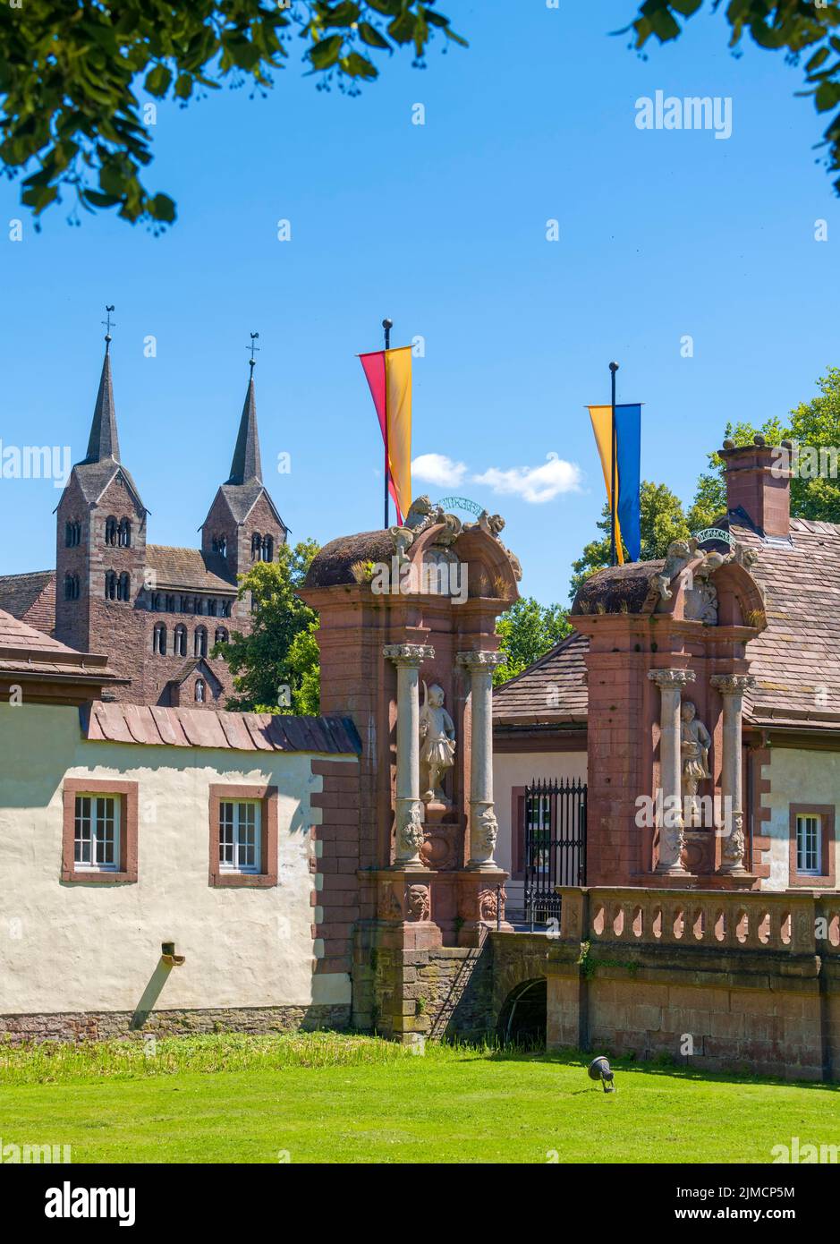 Entrance area, Corvey Monastery, Hoexter, North Rhine-Westphalia ...