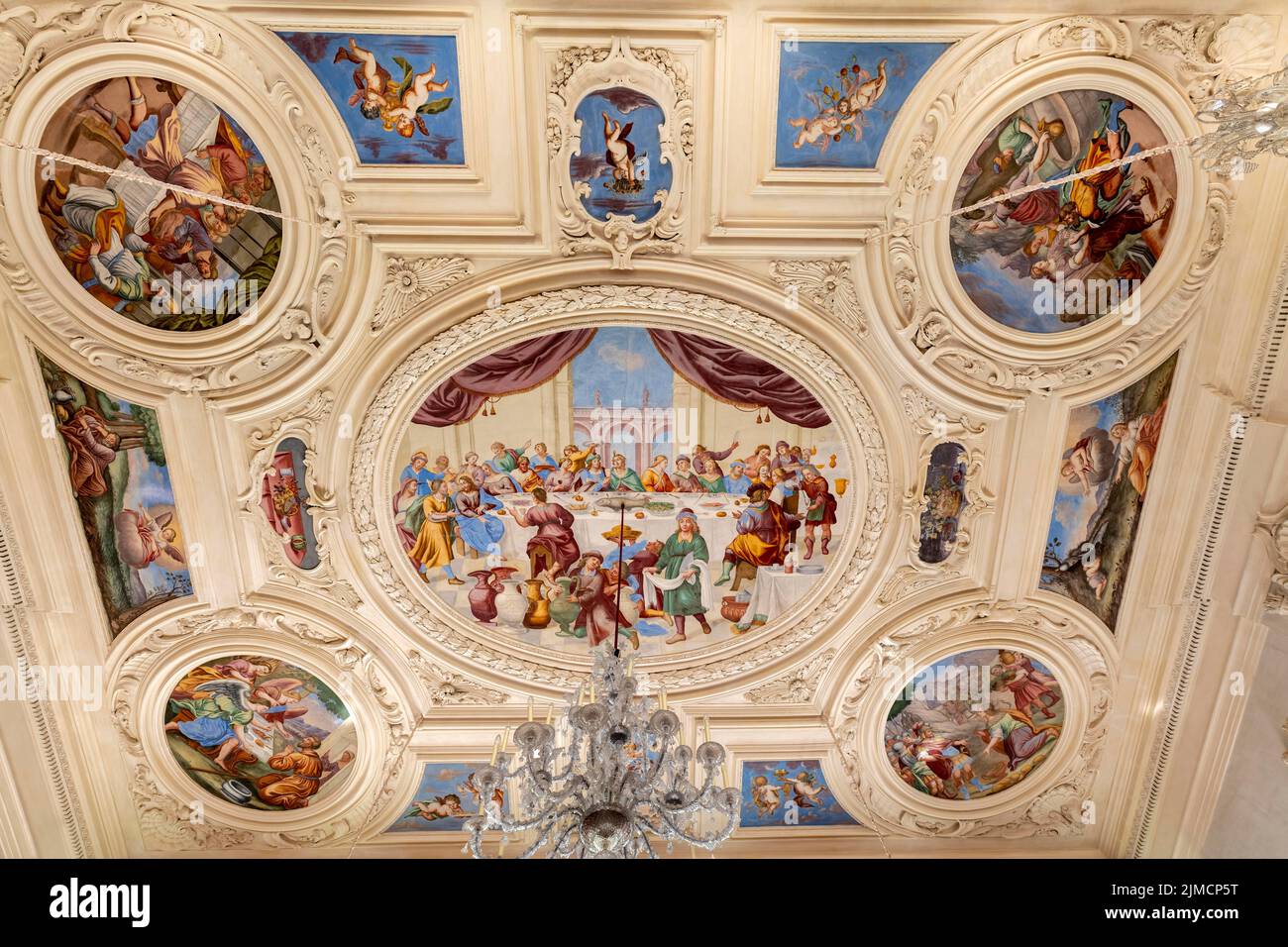 Ceiling Kaisersaal, Corvey Monastery, Hoexter, North Rhine-Westphalia ...