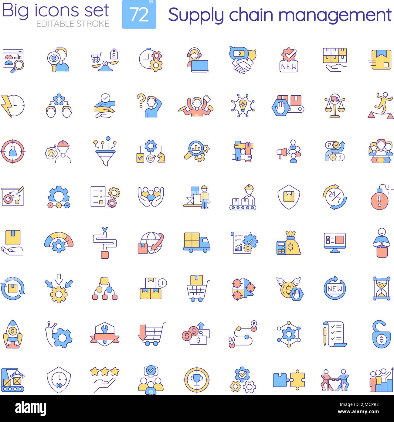 Supply Chain Management Rgb Color Icons Set Stock Vector Image And Art