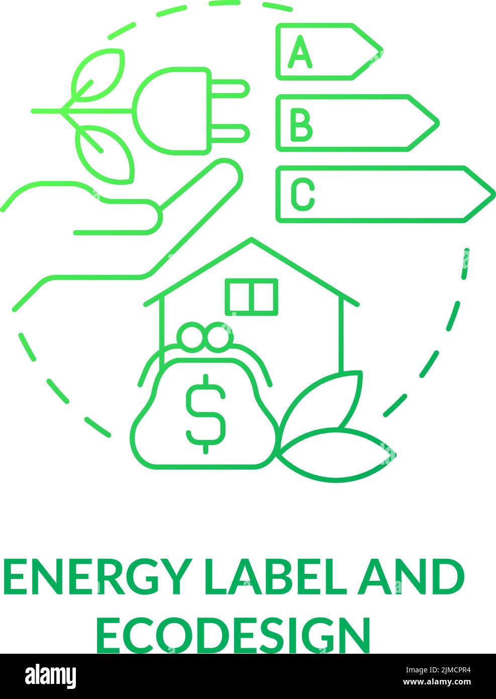 Energy label and ecodesign green gradient concept icon Stock Vector ...