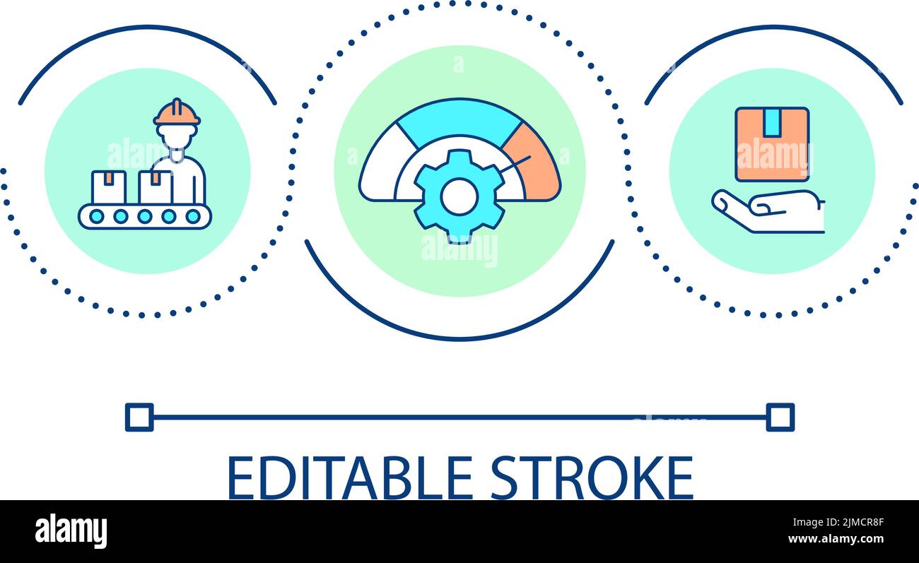 Increase products manufacturing loop concept icon Stock Vector Image ...