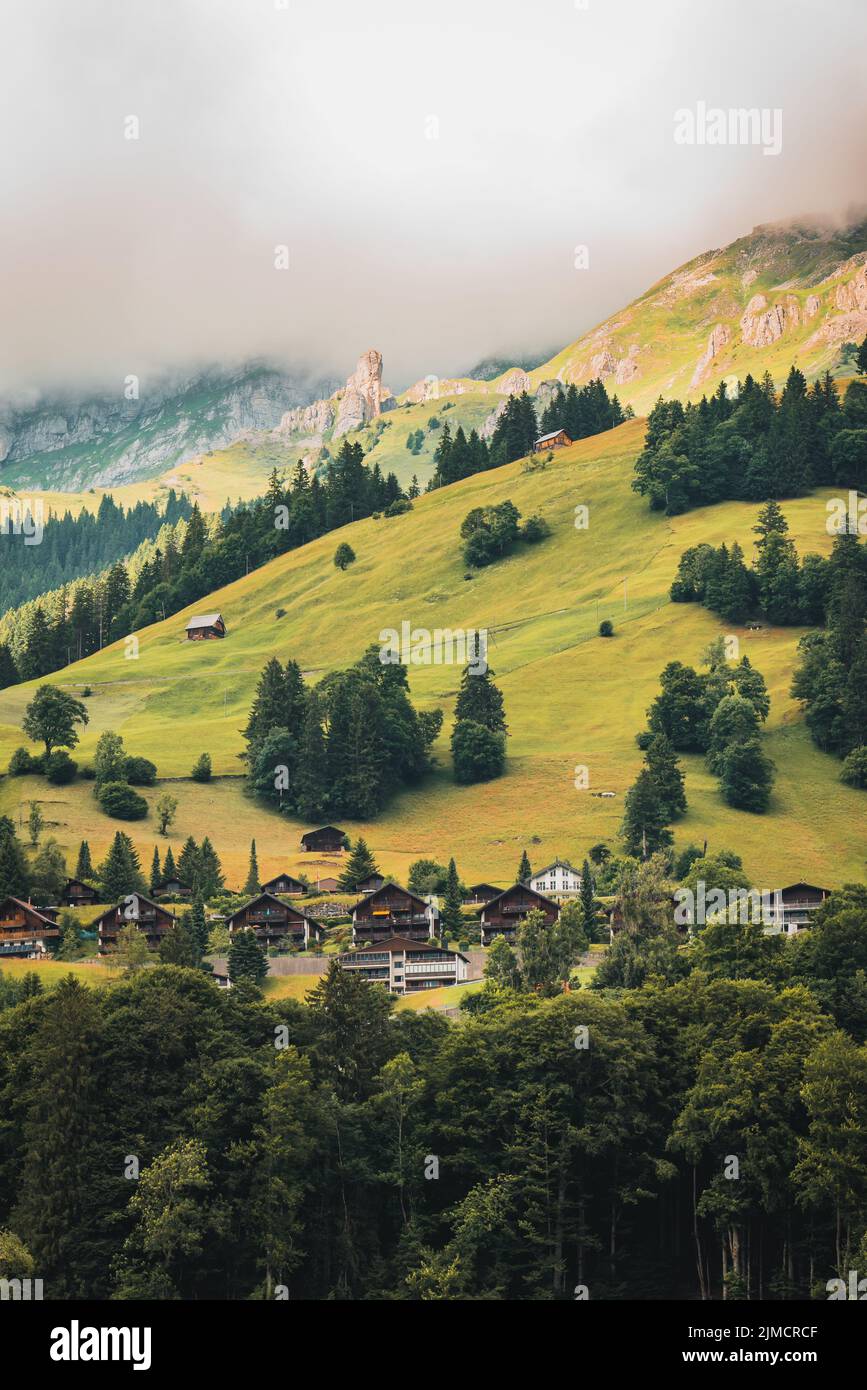 Sunlight on small mountainous village hi-res stock photography and ...