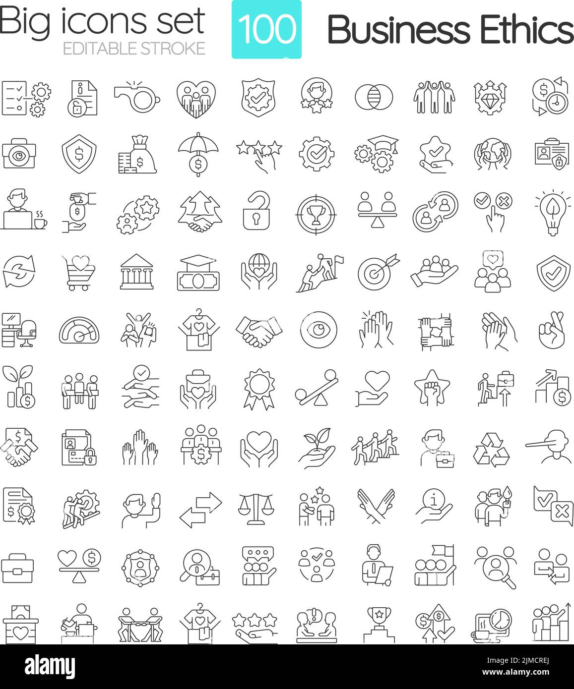 Organizational ethics linear icons set Stock Vector Image & Art - Alamy