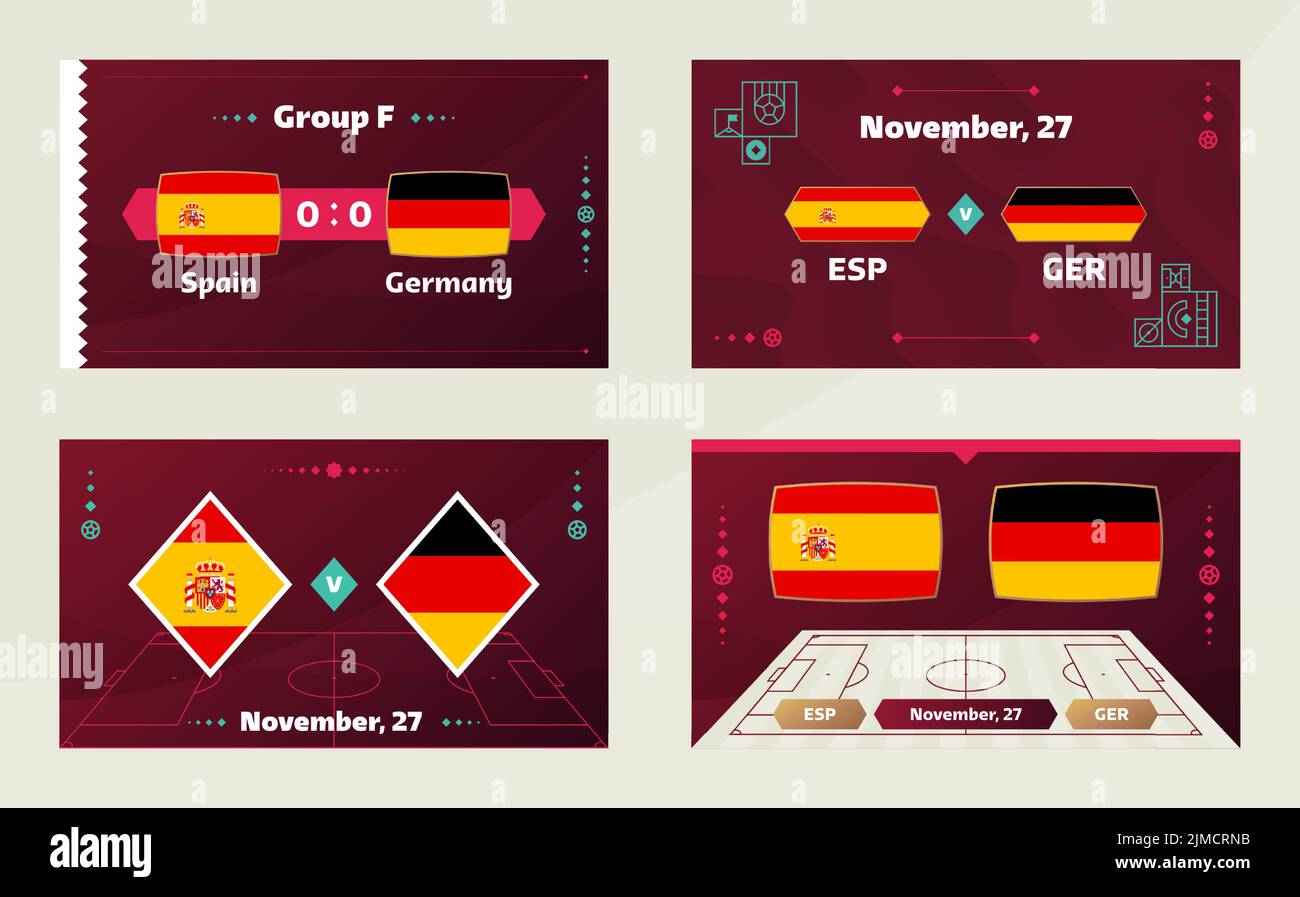 Spain vs Germany, Football 2022, Group F. World Football Competition ...