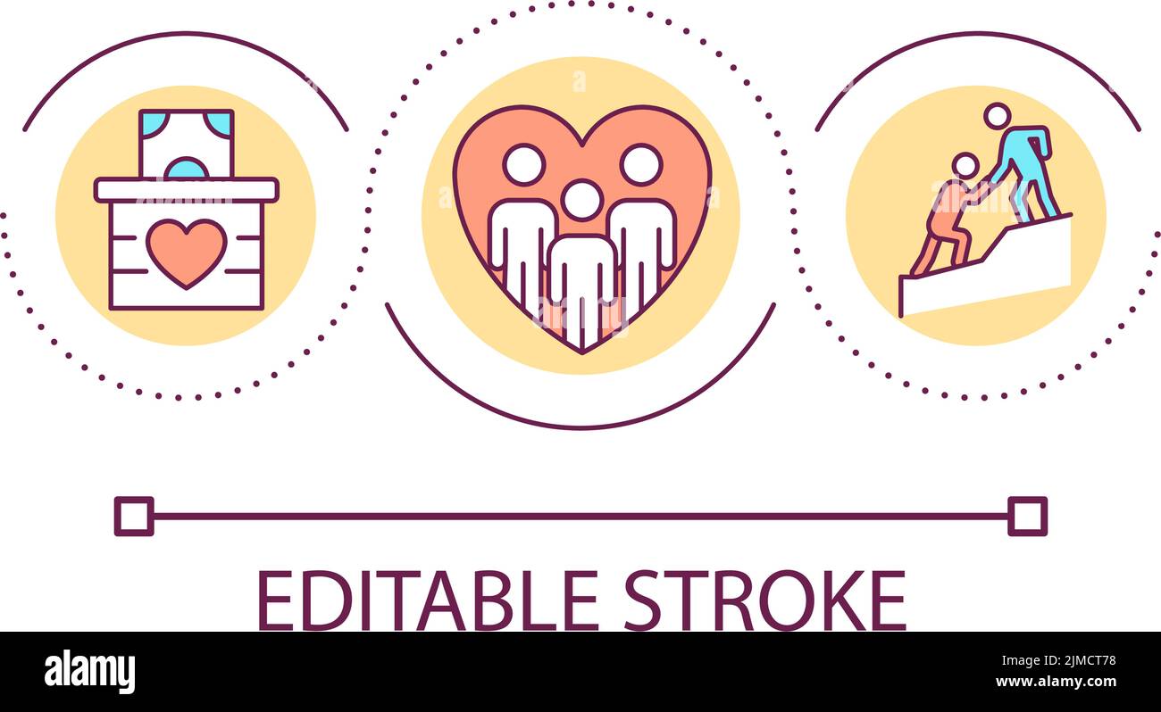 Volunteering and supervision loop concept icon Stock Vector Image & Art ...