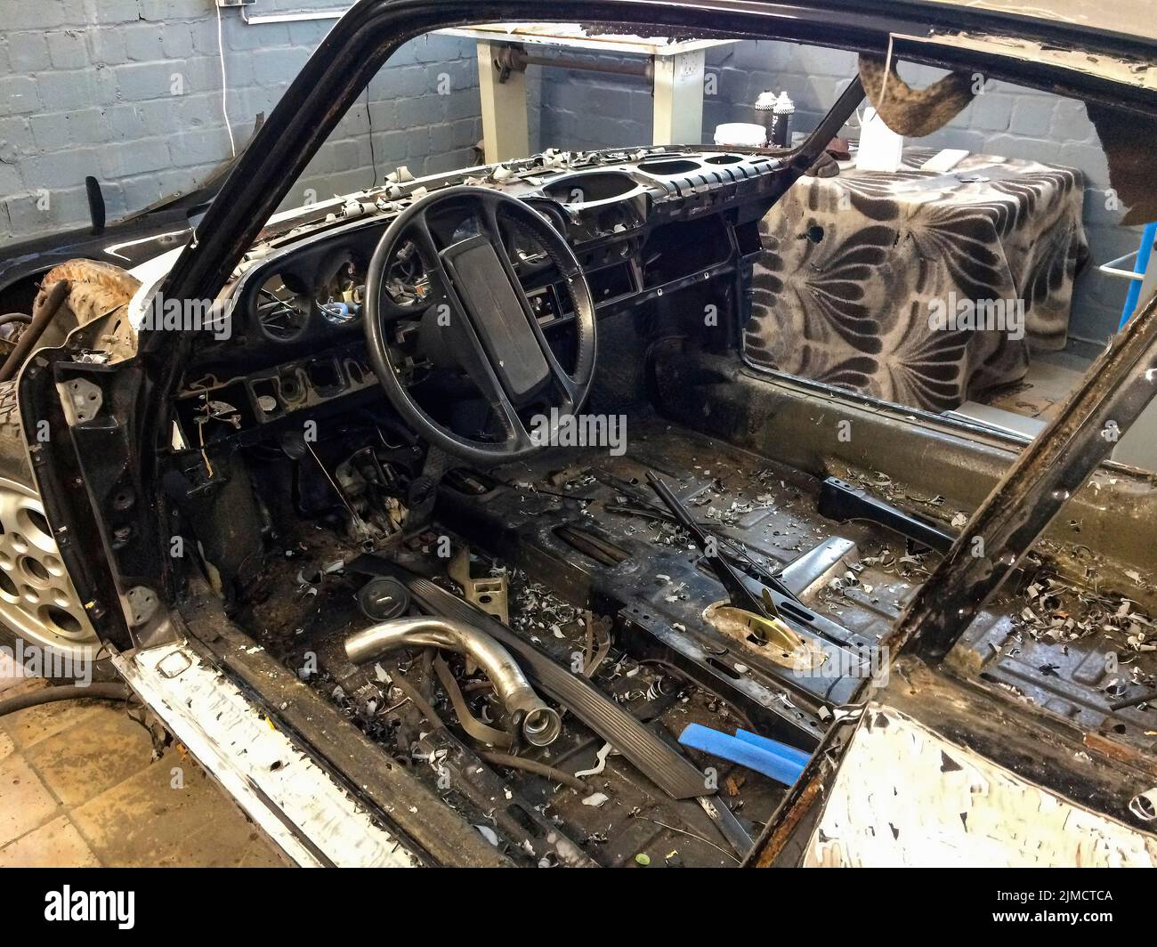 Gutted rusty body of historic classic sports car Classic Car Porsche ...