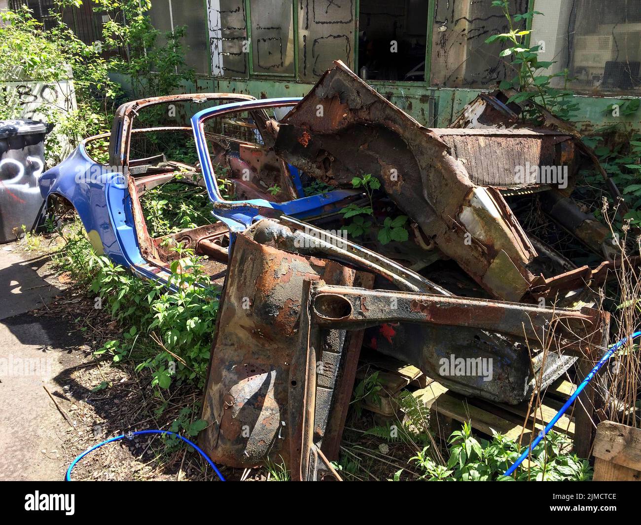 Rusty body of wreck historical classic sports car classic car Porsche ...