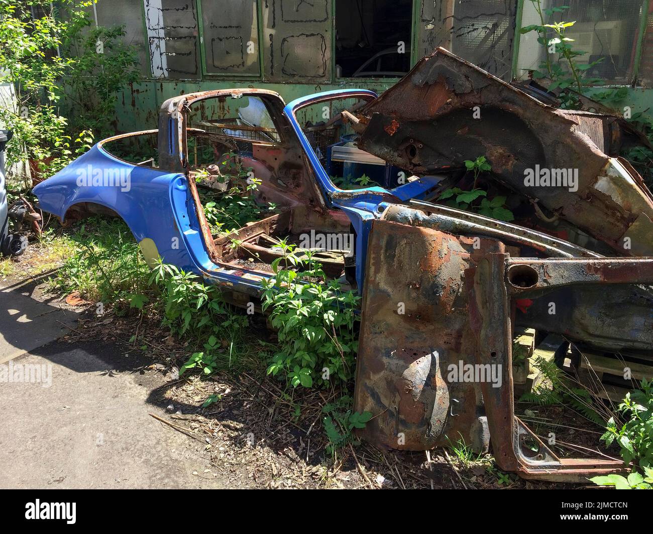 Rusty body of wreck historical classic sports car classic car Porsche ...