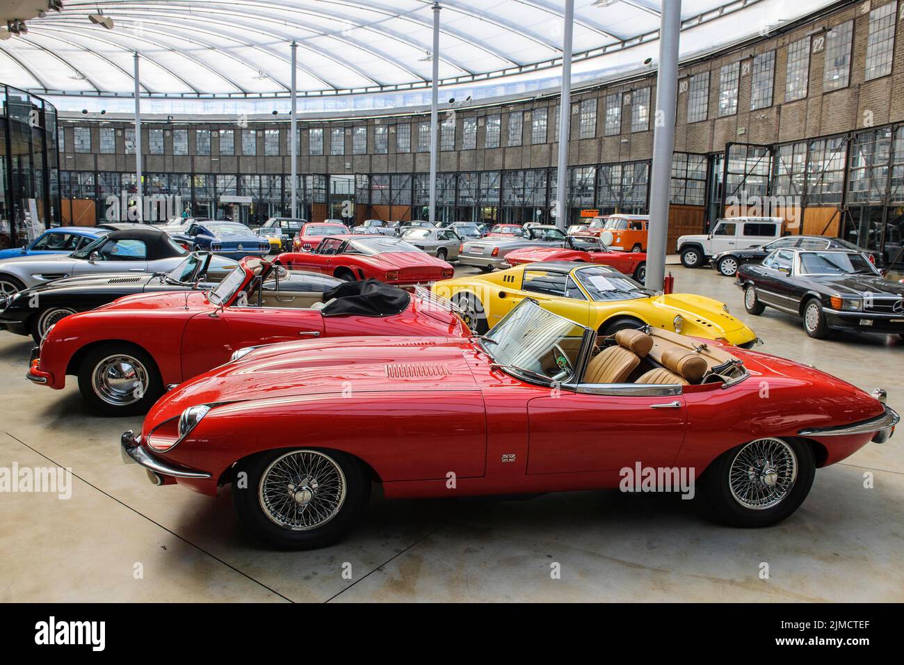 Oldtimer-Zentrum Classic Remise Duesseldorf, in the foreground historic ...