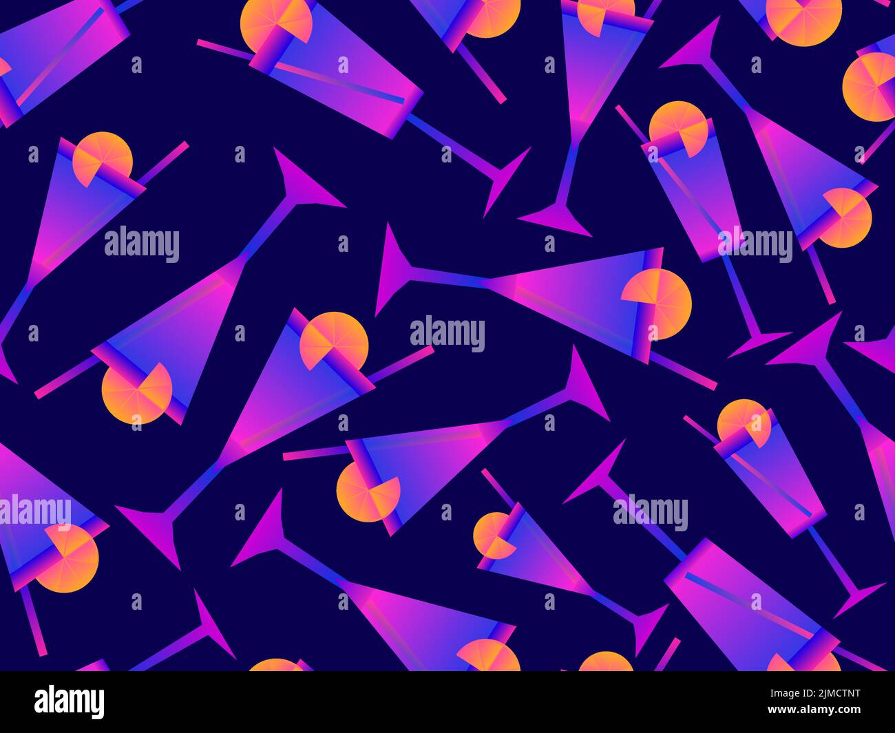 Cocktail with umbrellas 80s style seamless pattern. Alcoholic cocktails ...