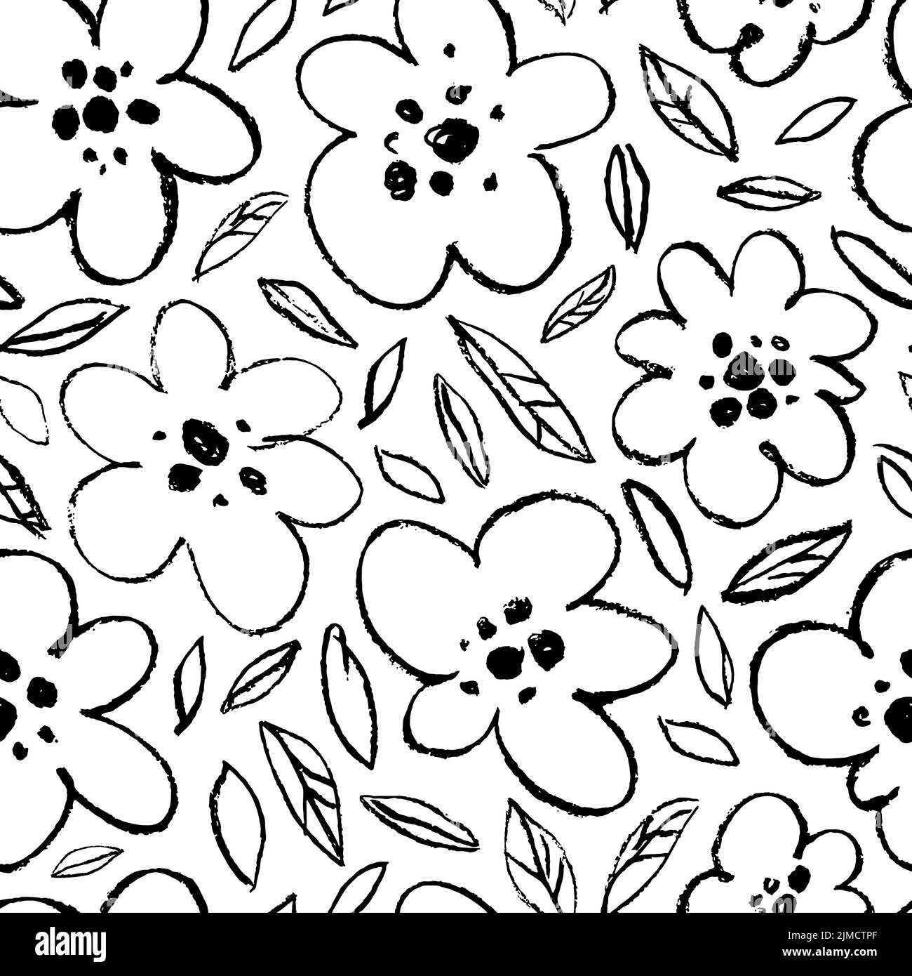 Simple flower outline Black and White Stock Photos & Images - Alamy