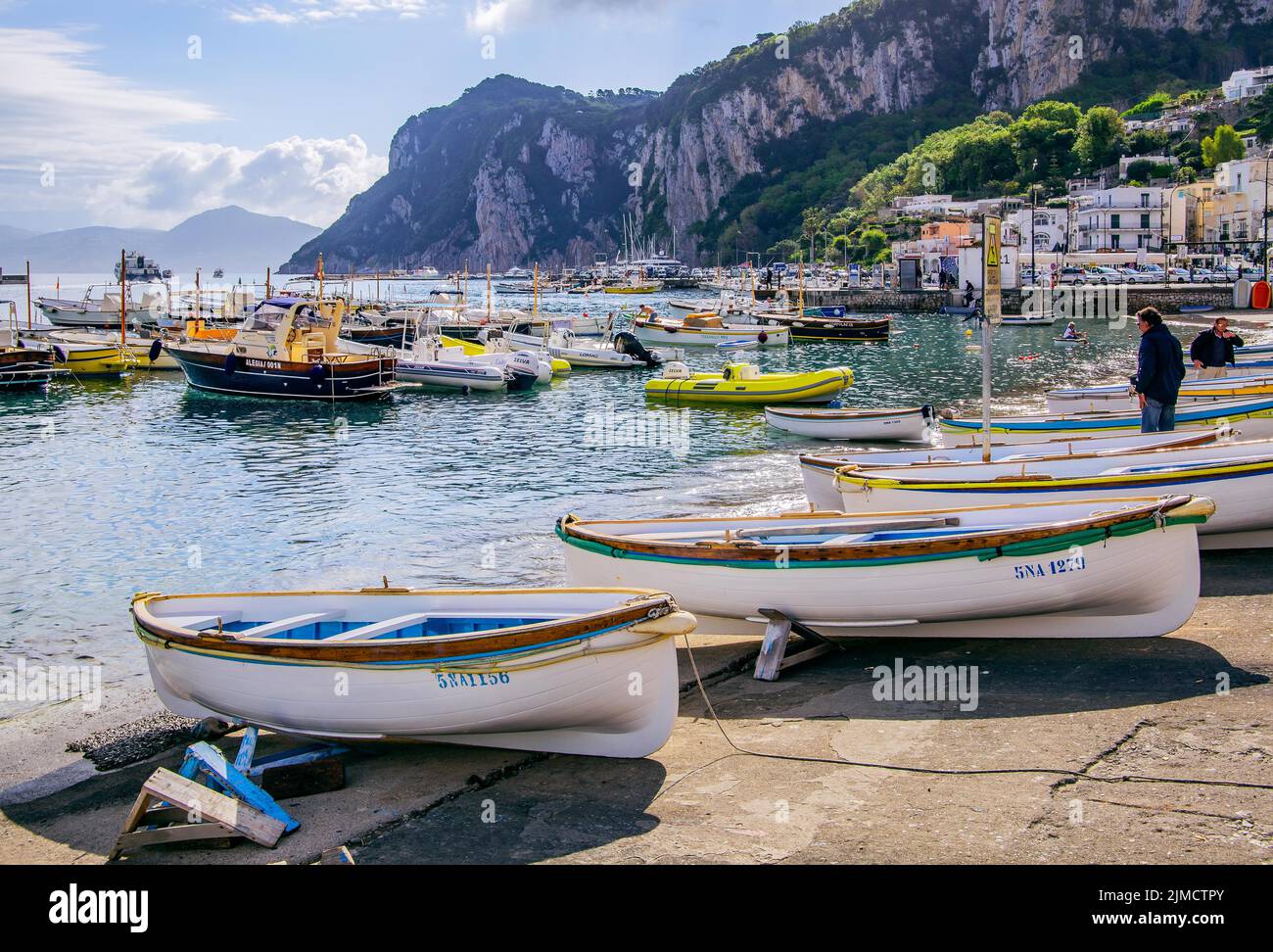 Fishing boats at Marina Grande, Capri, Gulf of Naples, Campania ...