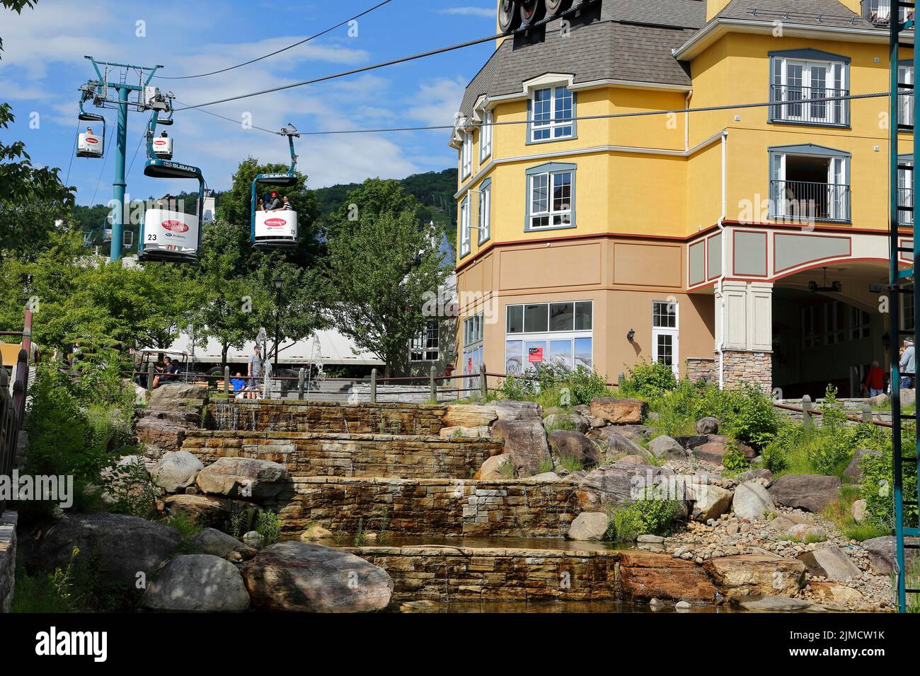 Cable car in the Village of Mont Tremblant, Laurentian Region, Province ...