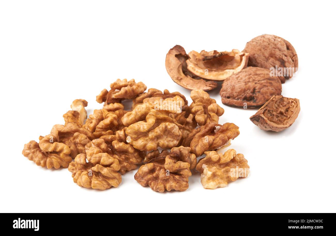 Walnuts isolated on a white background Stock Photo - Alamy