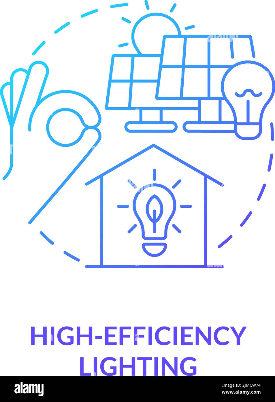 High efficiency lighting blue gradient concept icon Stock Vector Image ...