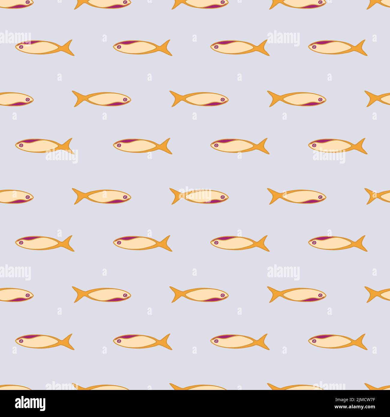 Small yellow fish pattern on pale lilac background Stock Vector Image ...