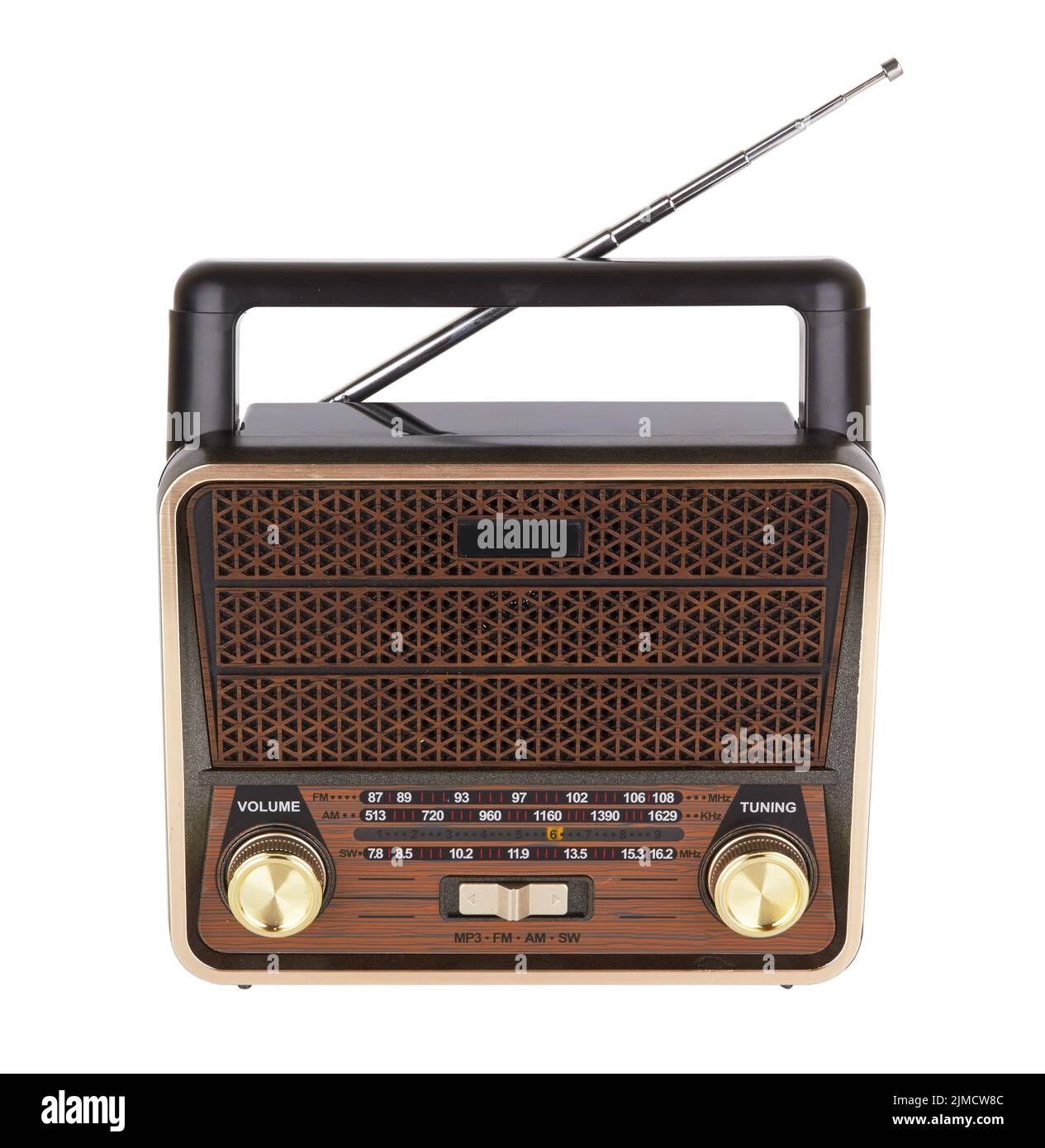 Radio retro portable receiver vintage object isolated white background ...