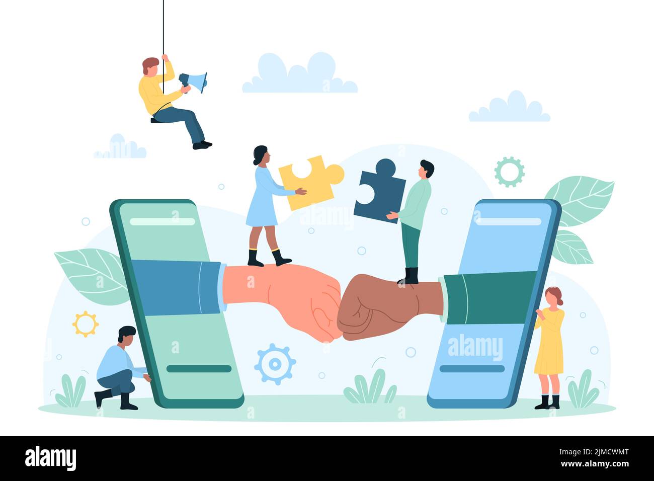 Business collaboration of employees, remote teamwork and partnership ...