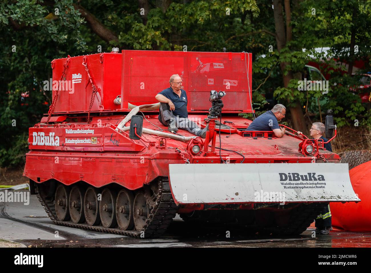 Berlin, Germany. 05th Aug, 2022. The firefighting tank type "Marder of ...