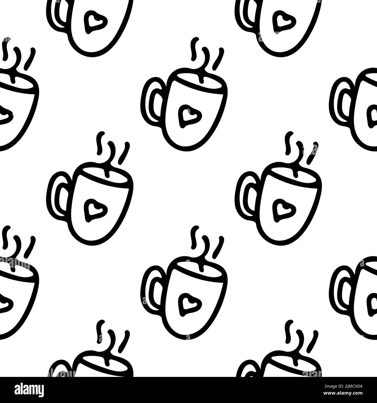 Christmas hot cocoa mug festive hand drawn pattern. Seamless texture ...