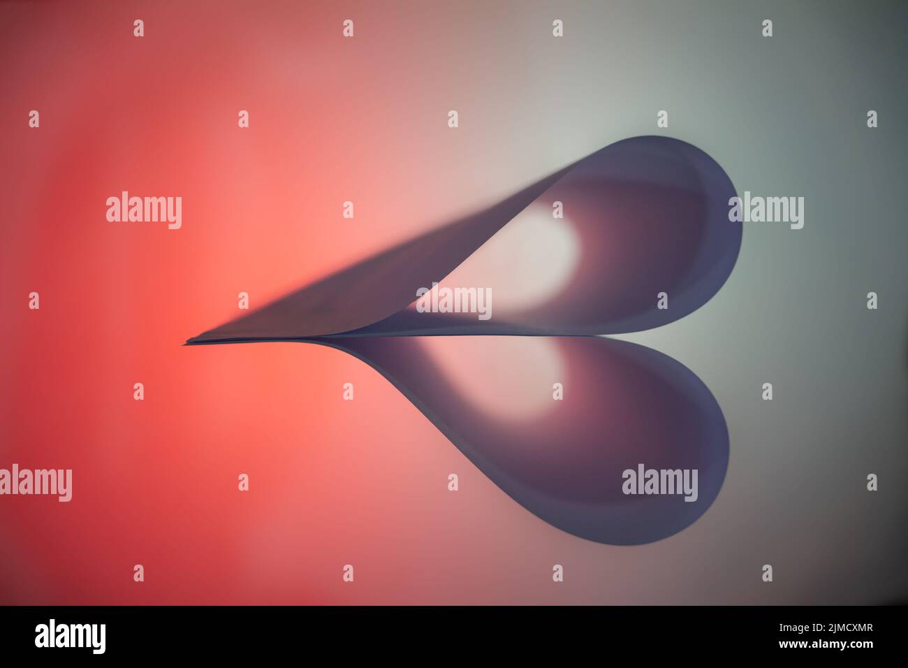 Folded backlit paper abstract heart shape suitabe as wallpaper Stock ...