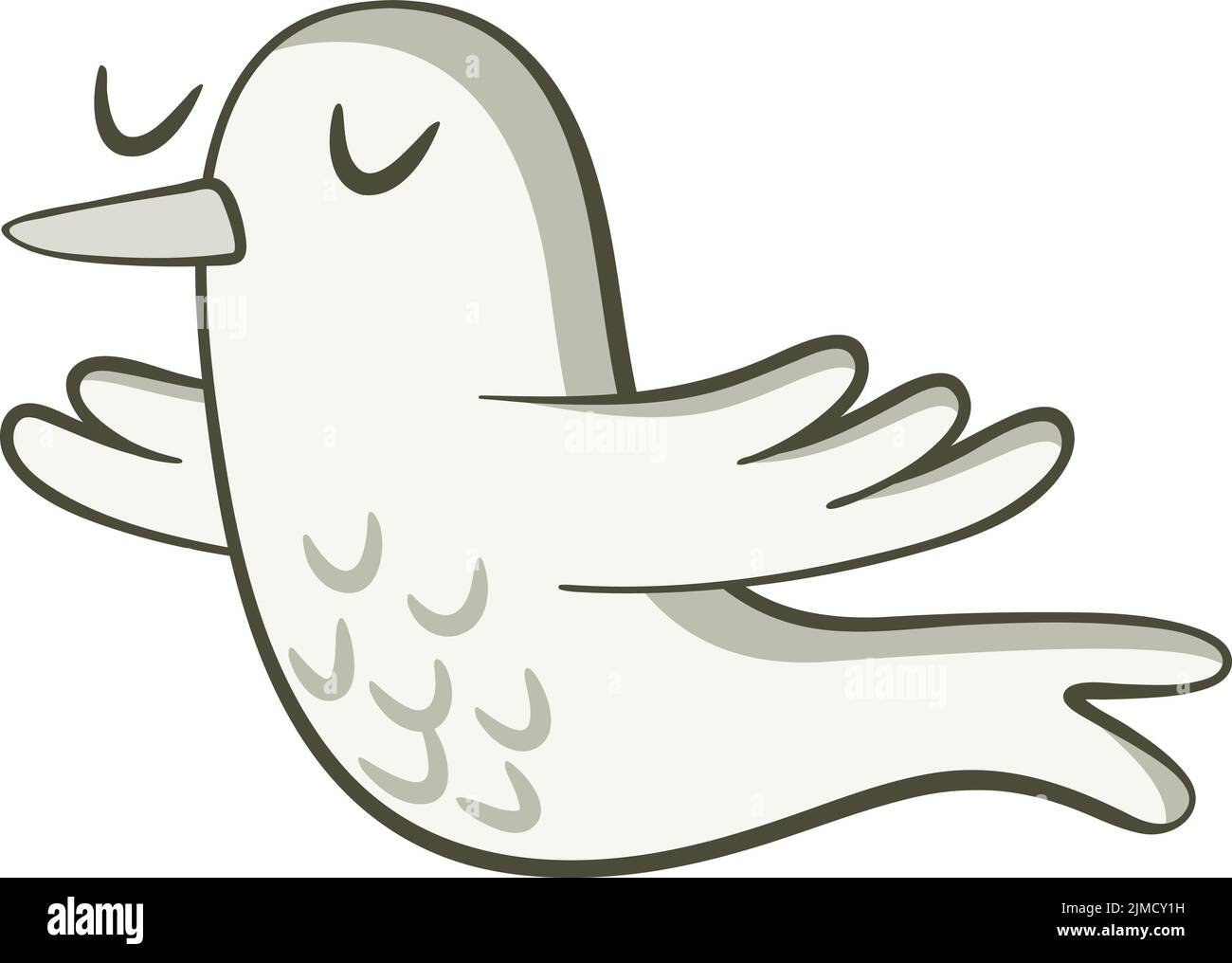 Cute illustration of little bird flying on white background. Vector ...