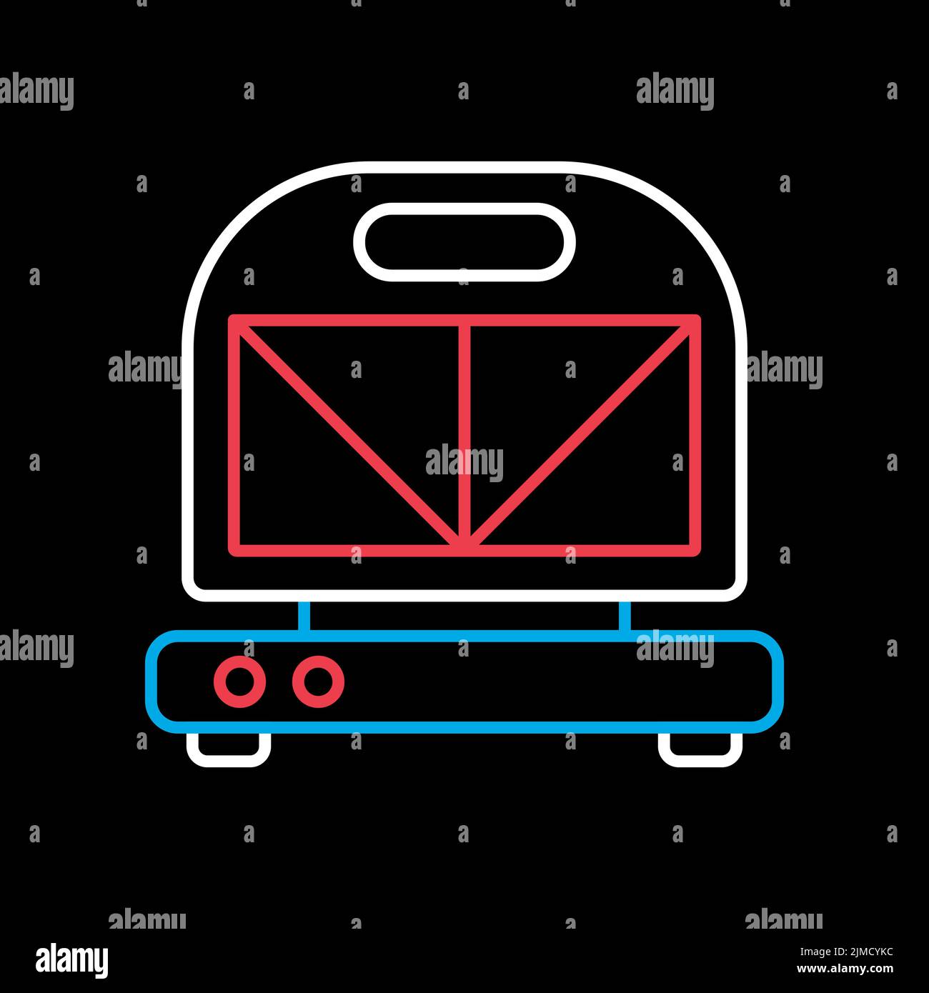 Kitchen sandwich maker vector isolated on the black icon. Electric ...