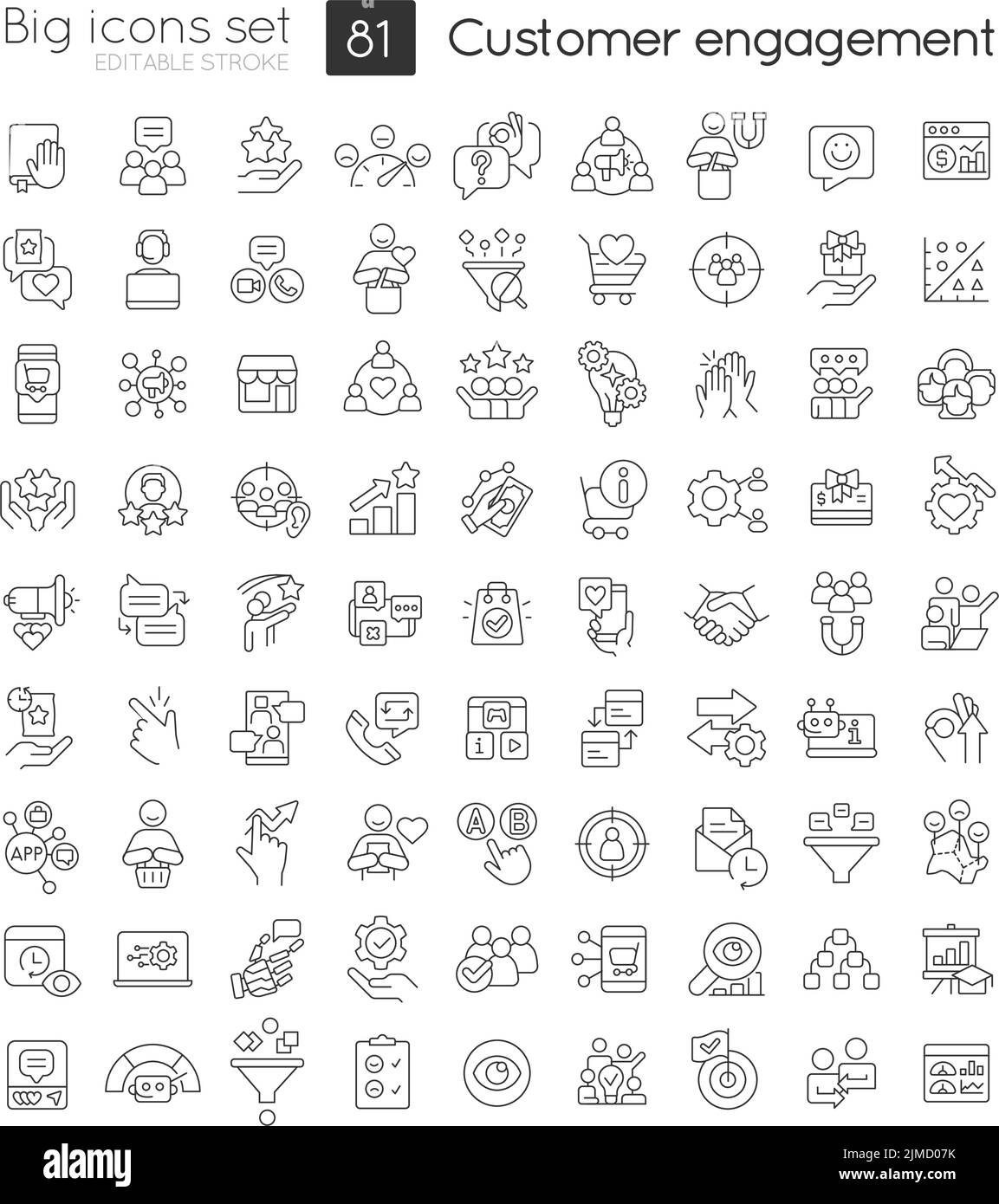 Client loyalty linear icons hi-res stock photography and images - Alamy