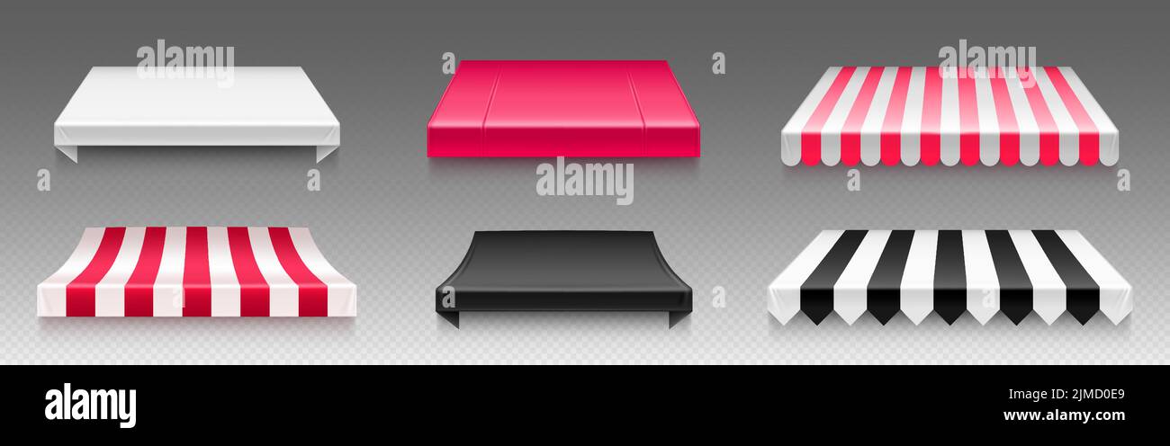 Awnings, shop tents, canopy, street market overhangs, sun shade shelters. Outdoor coverings with ...