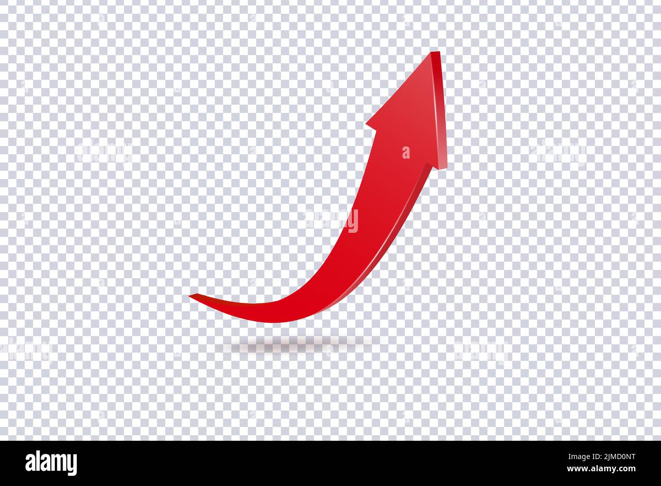 Growing Red Arrow up. Growth chart sign. Flexible arrow indication ...