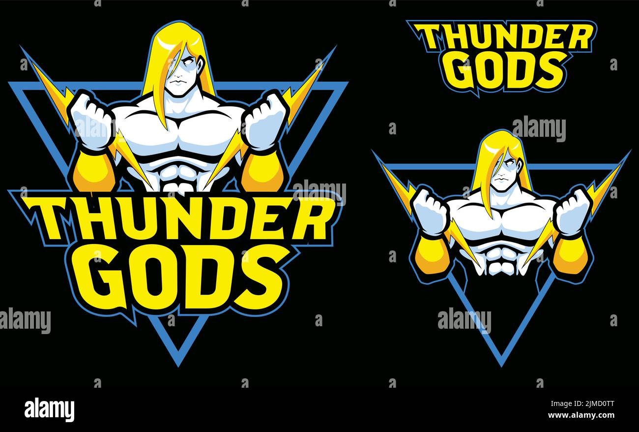 Thunder Gods Mascot Stock Vector Image & Art - Alamy